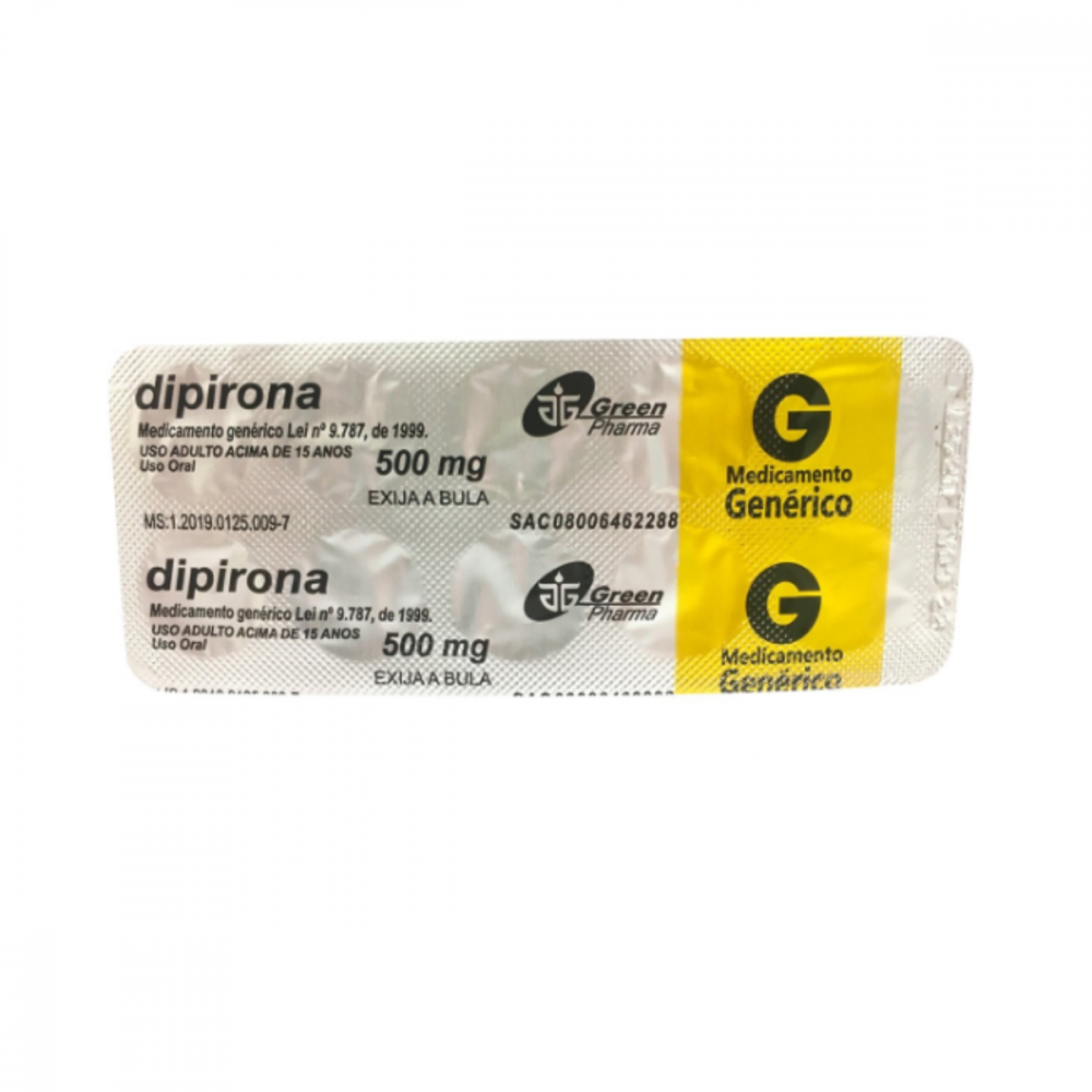 DIPIRONA SÓDICA 500MG COM 10 COMPRIMIDOS GREENPHARMA - Drogaly