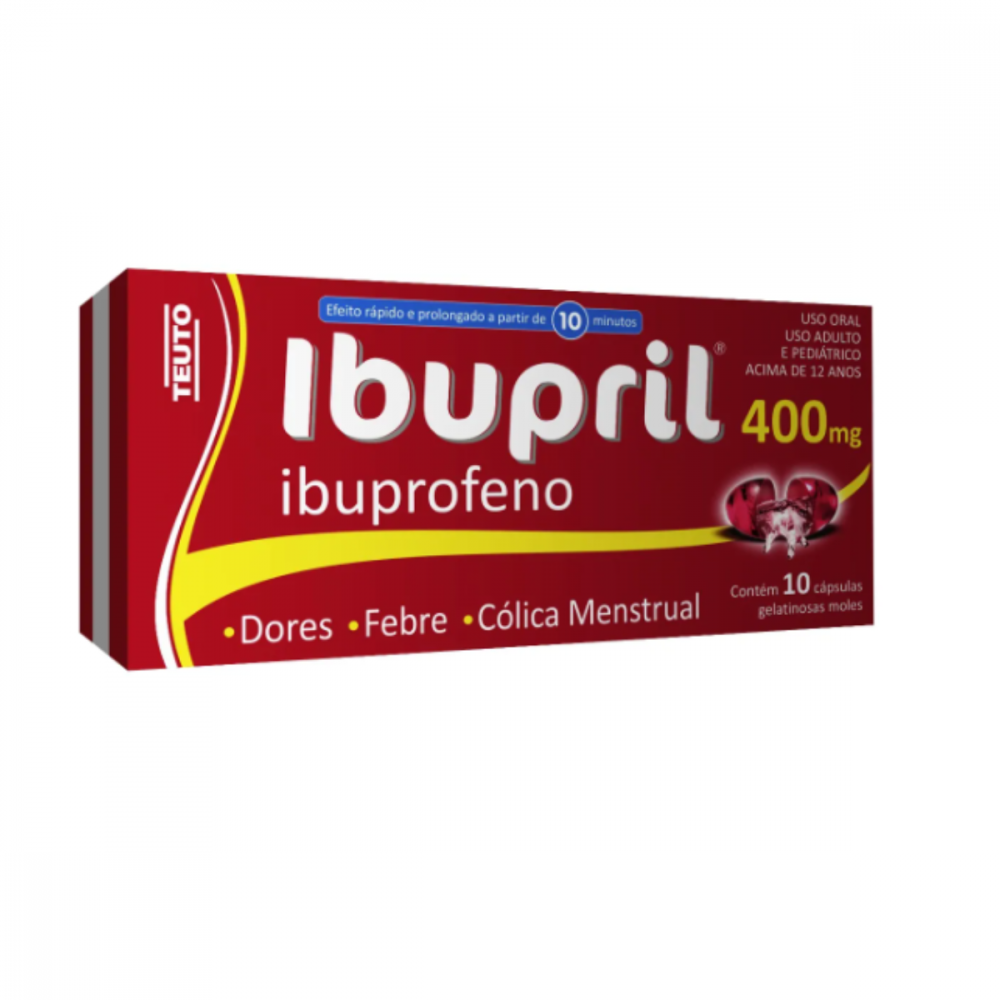 IBUPRIL(IBUPROFENO) 400MG COM 10 CÁPSULAS - Drogaly