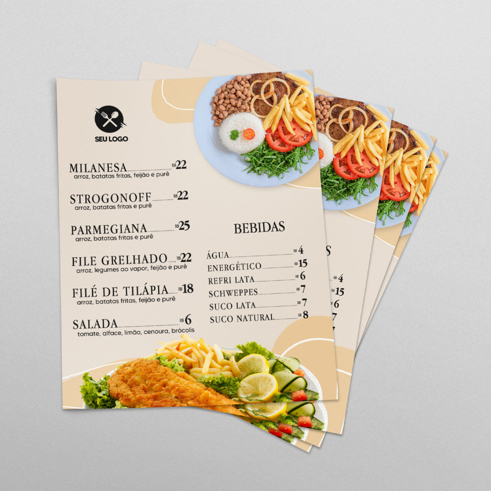 Cardápio Personalizado 15x21 - Due Ateliê • Papelaria Personalizada
