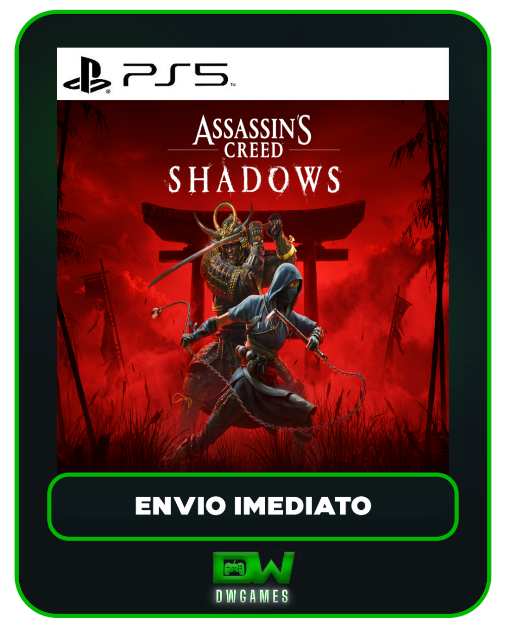 Assassins Creed Shadows - PS5 - Edição Padrão - Mídia Digital - Dw Games