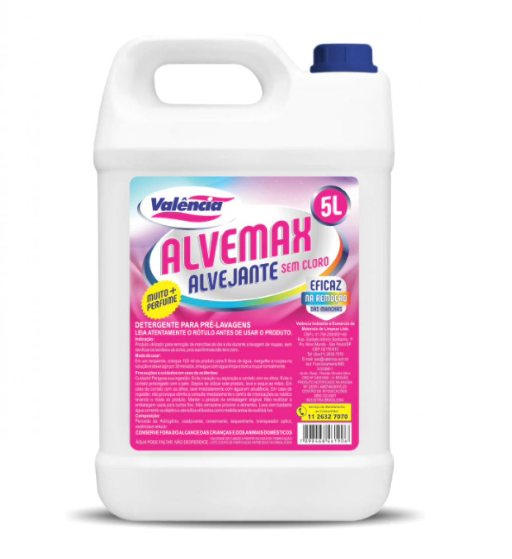 Alvejante Sem Cloro 5 Litros - Valência 0 5 Litros - Edupel Embalagens