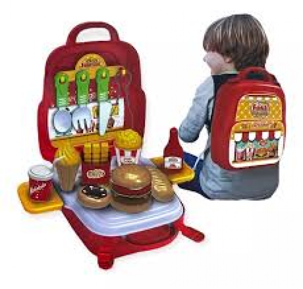 Maleta Fast Food De Brinquedo 3 Em 1 Mochila 29 Peças - Effemme Fashion ...
