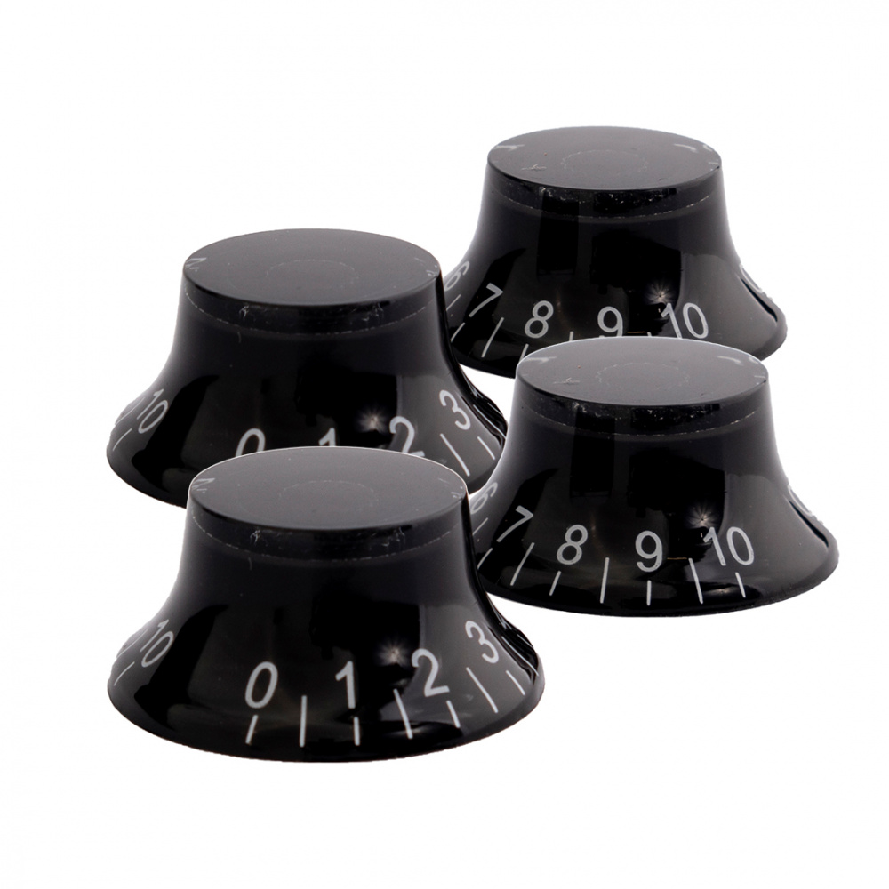 Jogo 4 Knob Acrílico Sino Preto Guitarra Les Paul Sg Prs Elephant - Elephant Guitar Parts