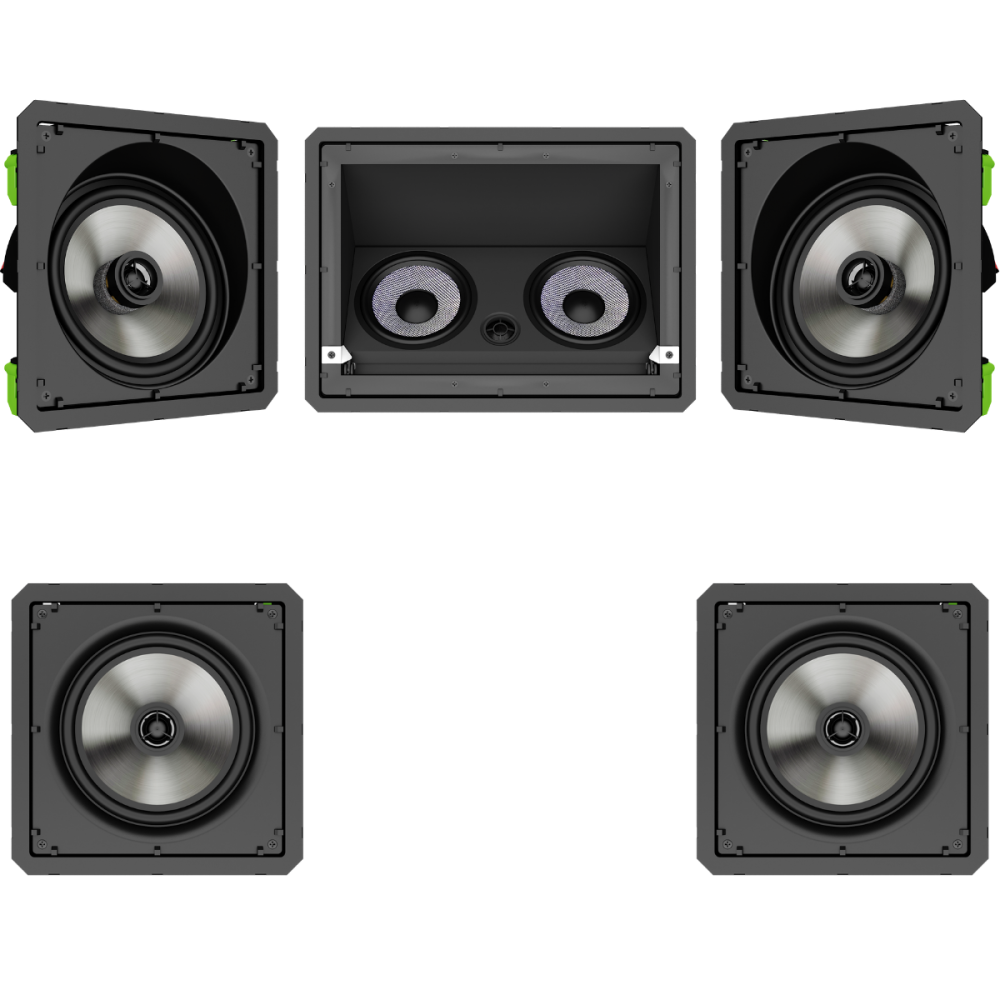 Kit 5.0 Caixa de Embutir LOUD 1x LHT100 +2x SL6120 +2x SQ6120 BL ...