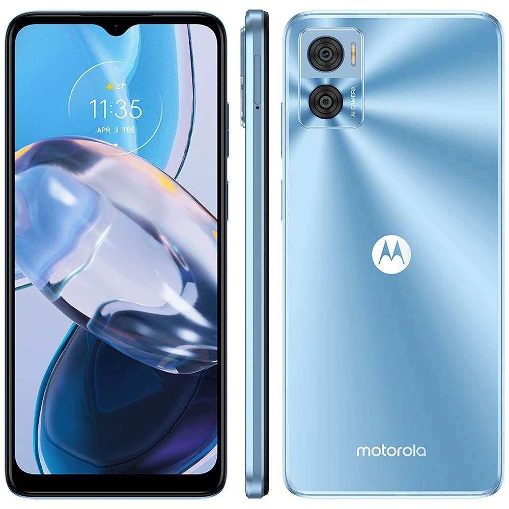 Smartphone Motorola Moto E22 Azul 64GB, 4GB RAM - Eletroshop Magazine