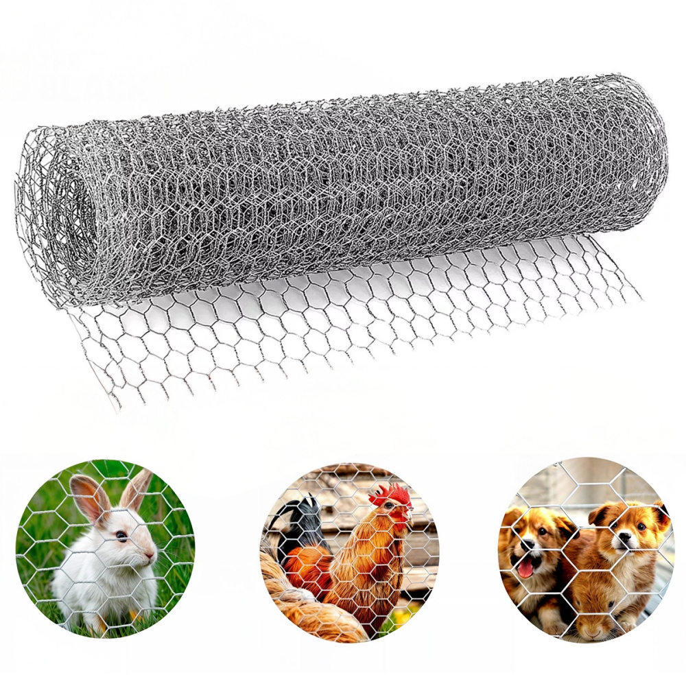 Tela Para Galinheiro Metálica Hexagonal Galvanizada 50 Metros BWG 23 ...