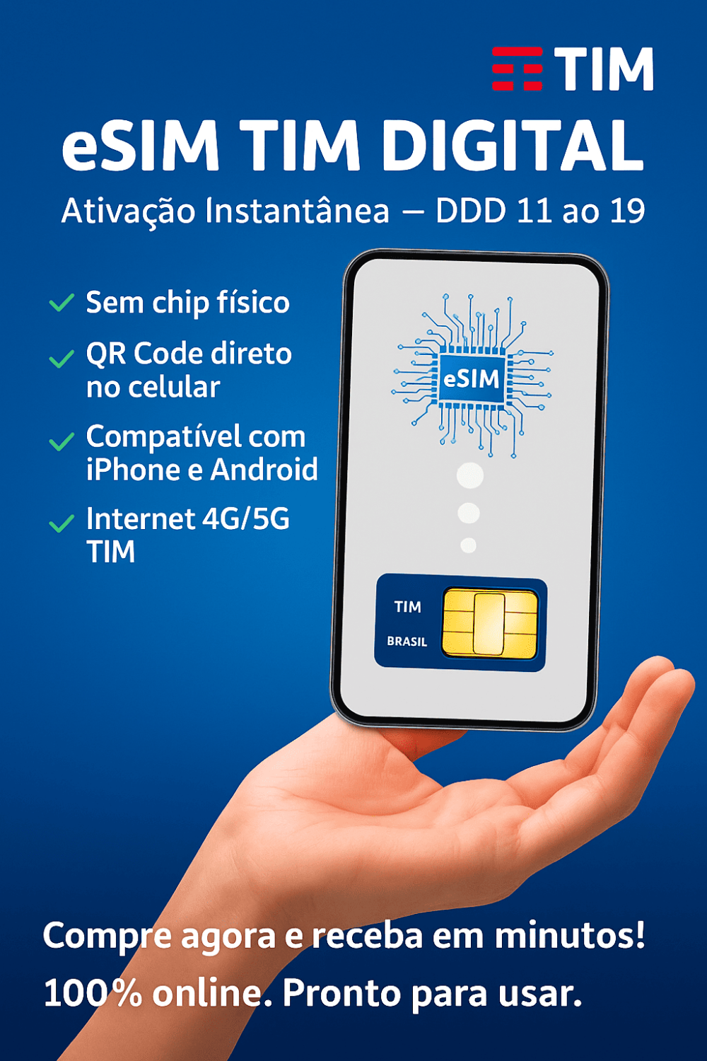 Esim Tim Chip Virtual Pré Pago e-chip São Paulo DDDs 11 ao 19 - eSIM ...