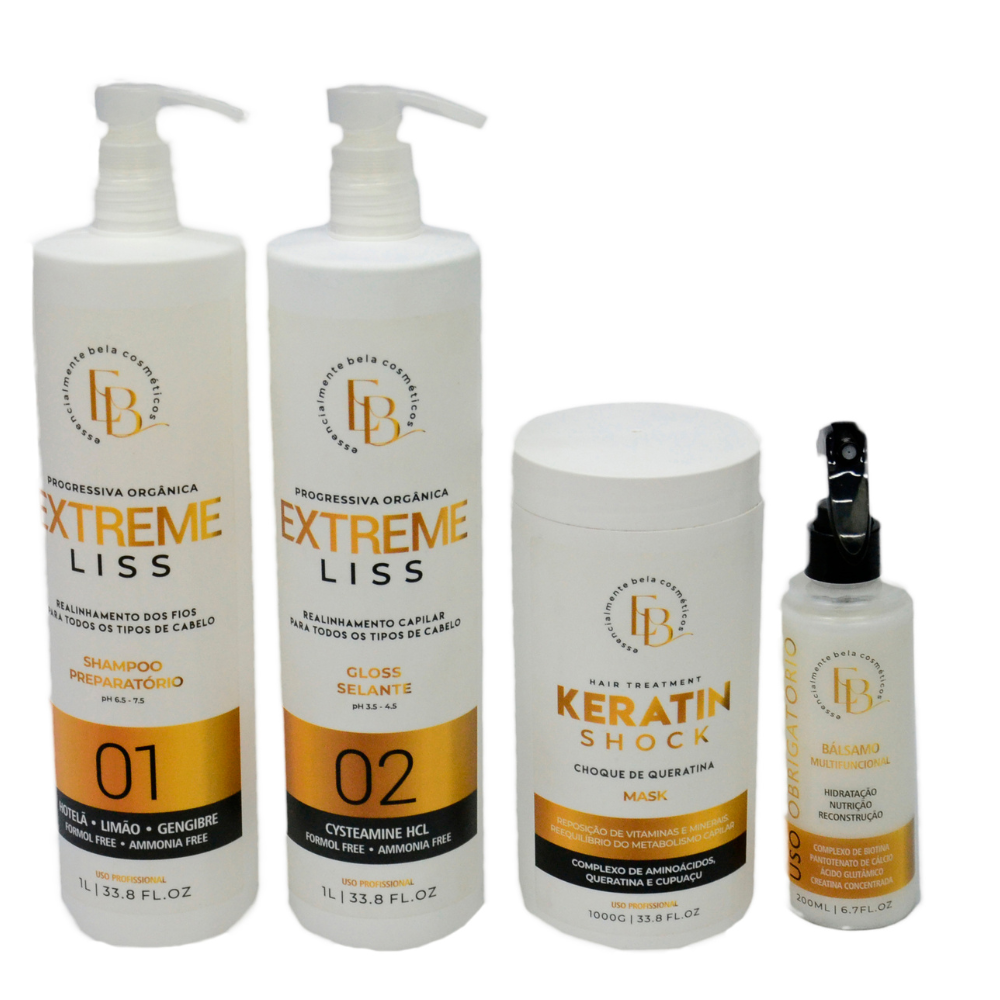 Kit Progressiva Orgânica Profissional Extreme Liss +Manutenção Capilar ...