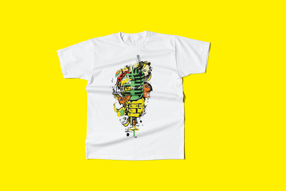 Camiseta de poliéster personalizada básica sing - EstampaLux