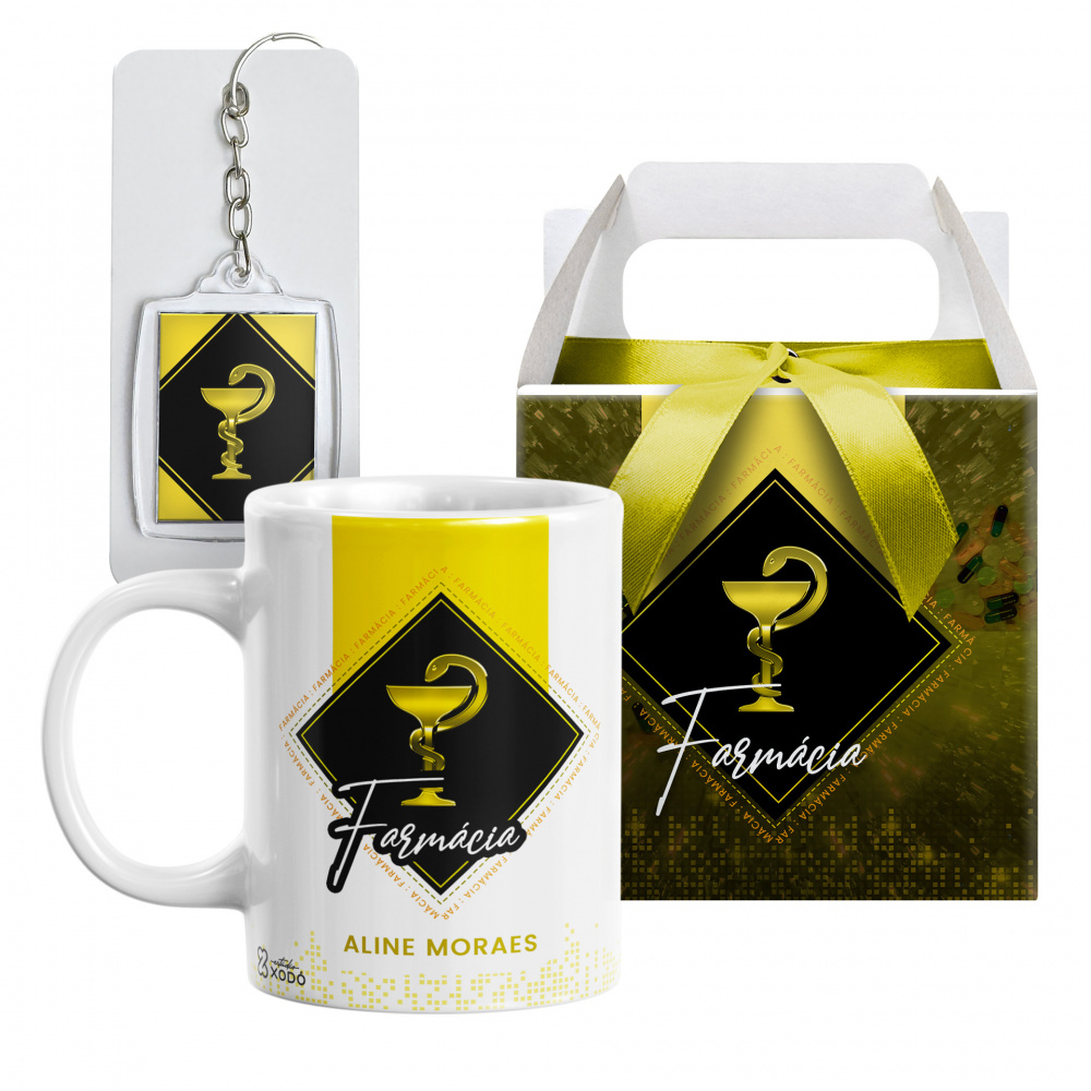 Caneca Farmácia Personalizada com Nome Kit Presente Formatura Profissão ...