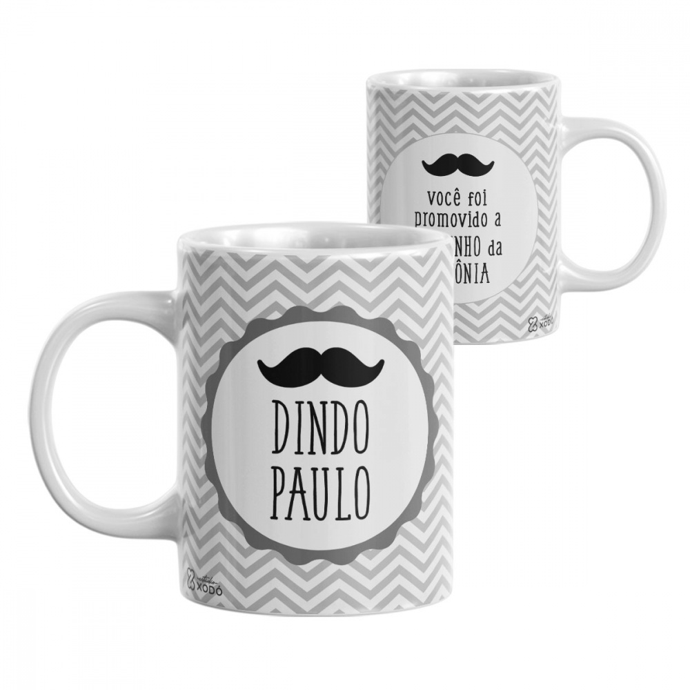 Caneca Personalizada Convite Batizado Promovido a Padrinho Chevron ...