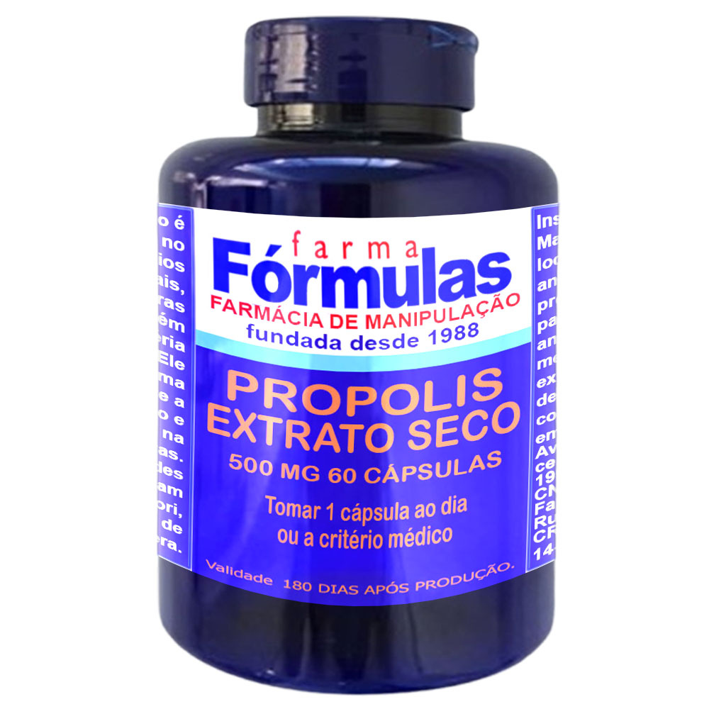 PROPOLIS EXTRATO SECO 500 MG COM 60 CÁPSULAS - FARMA FÓRMULAS