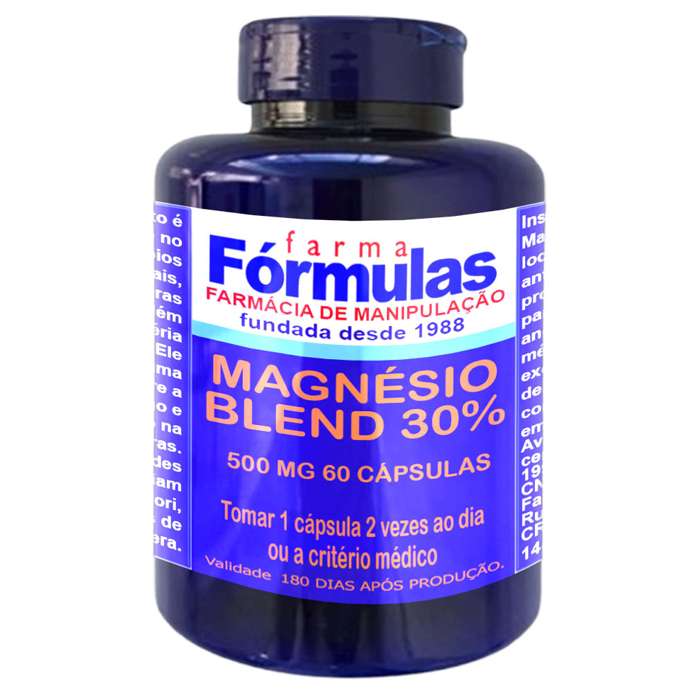 MAGNESIO BLEND 30% 500 MG COM 60 CAP - FARMA FÓRMULAS