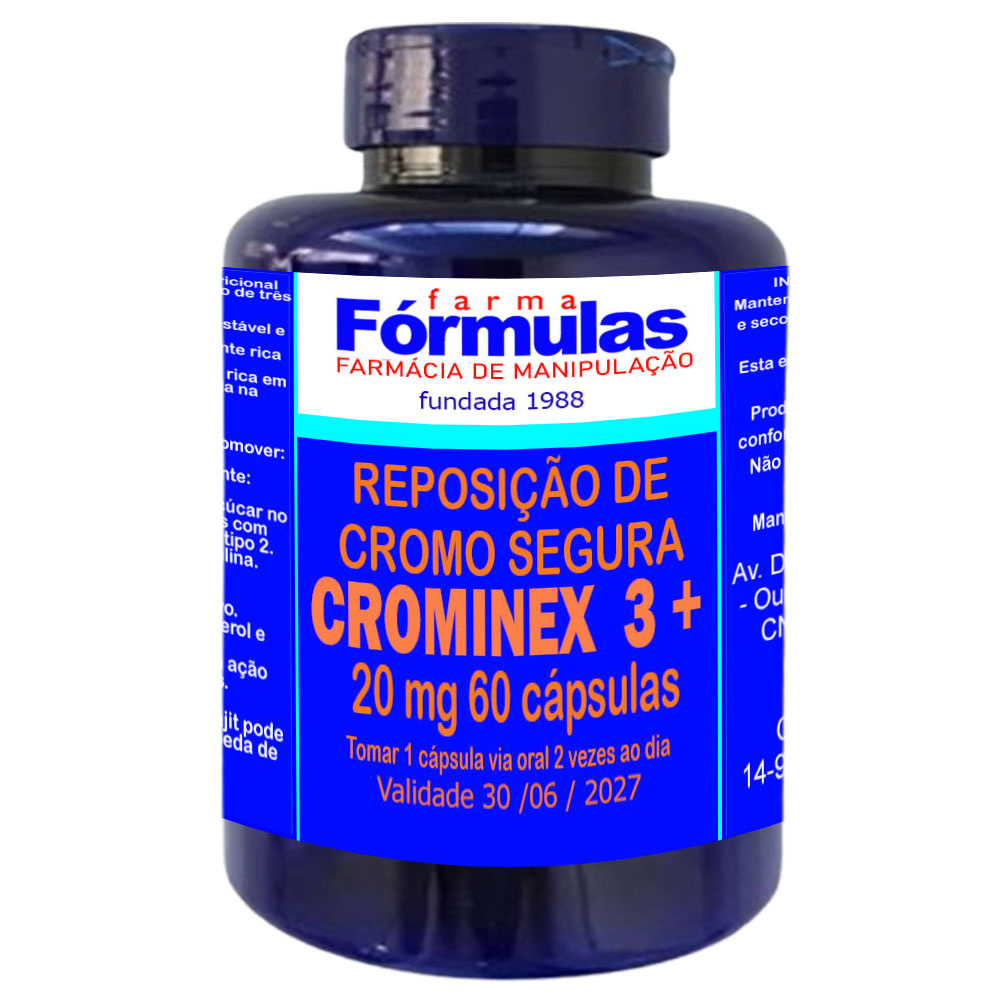 CROMINEX 3+ 20 MG COM 60 CÁPSULAS - FARMA FÓRMULAS