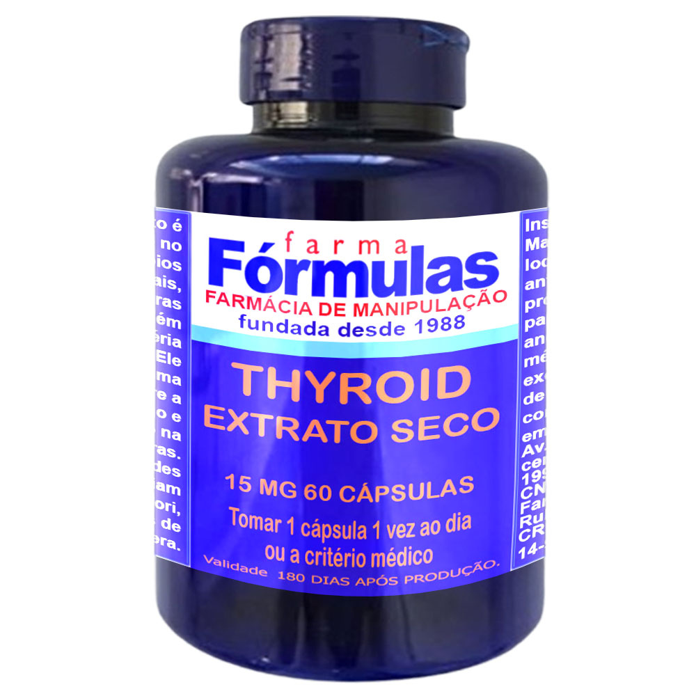 THYROID EXTRATO 30 CÁPSULAS COM 64,8 MG - FARMA FÓRMULAS
