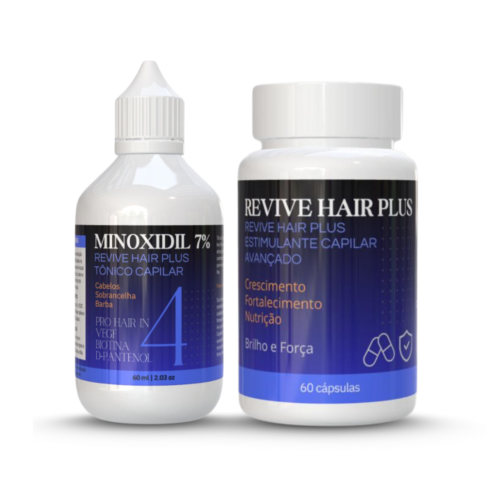 Minoxidil 7% + Cápsulas Revive Hair Kit - Entrega em todo o Brasil ...