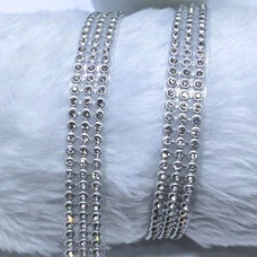 Manta de strass tira prata - 1cm UN - Fazendo Arte