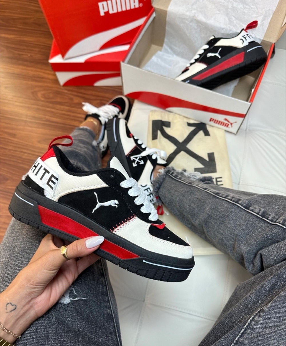 PUMA OFF WHITE (PRETO/VERMELHO) - Feline Shoes