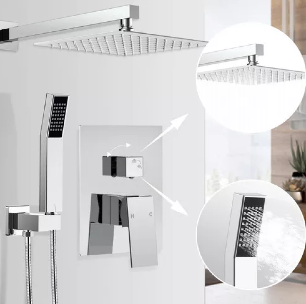 Chuveiro Ducha 30x30 Slim Grande Metal Cromado Misturador Monocomando ...