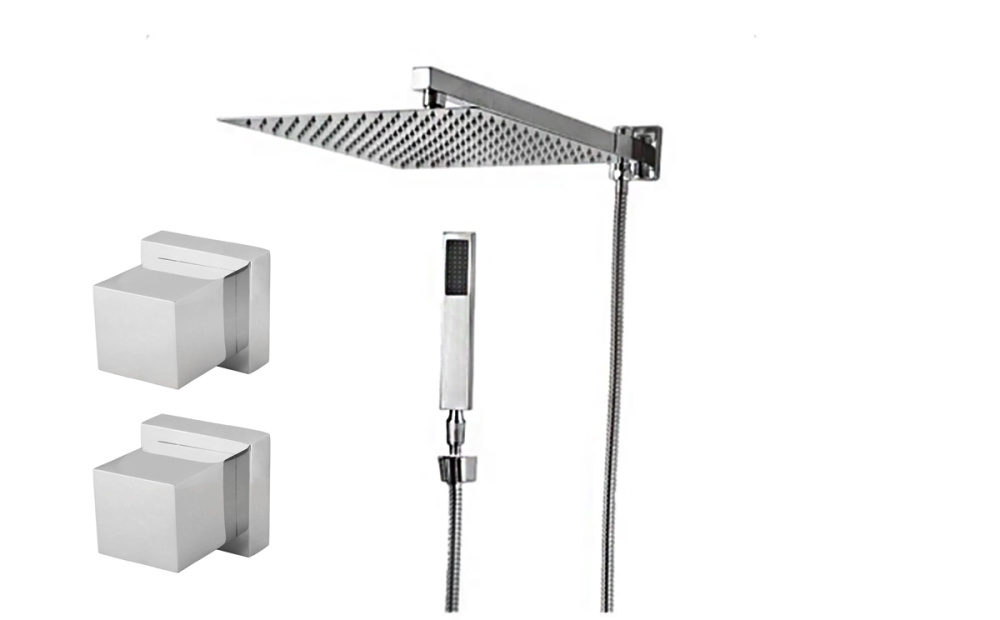 Ducha Chuveiro 30x30 Slim Aquecimento Solar e Gás 30x30 Cromado Com ...