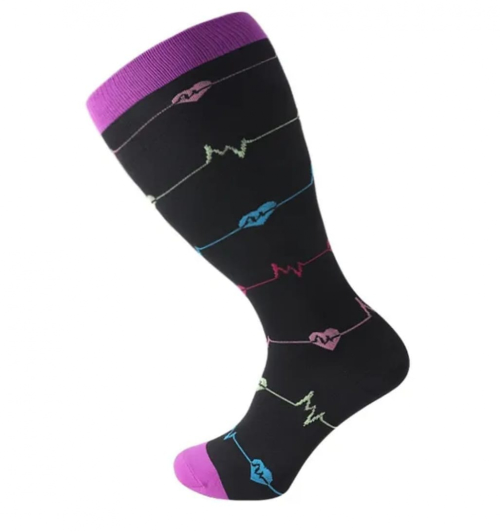 Meia Compressiva ECG Preta Plus Size - Flor Menina Calçados