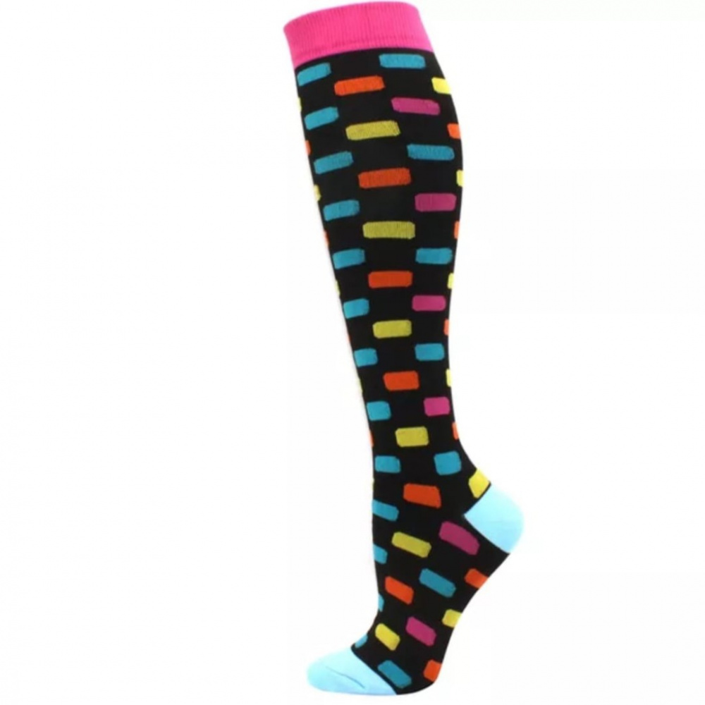 Meia Compressiva Pink New Abstract - Flor Menina Calçados