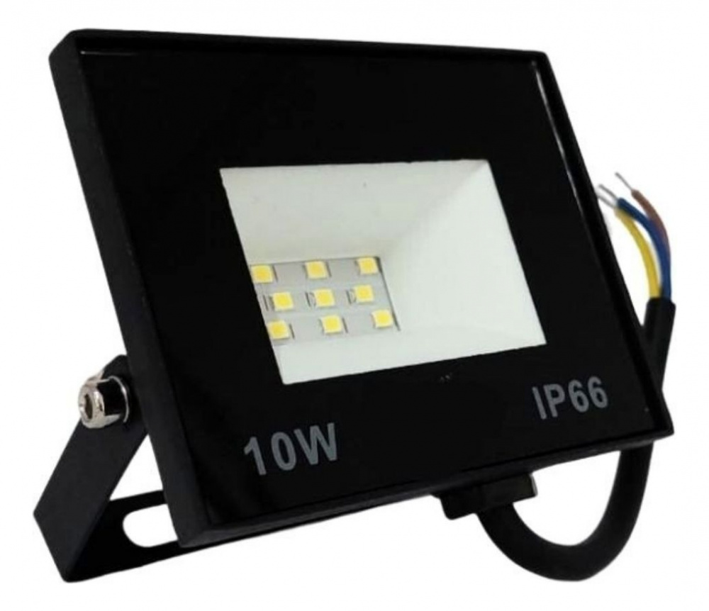 kit 7 Refletores 10W IP66 Led Slim Branco Quente - FocoEletro