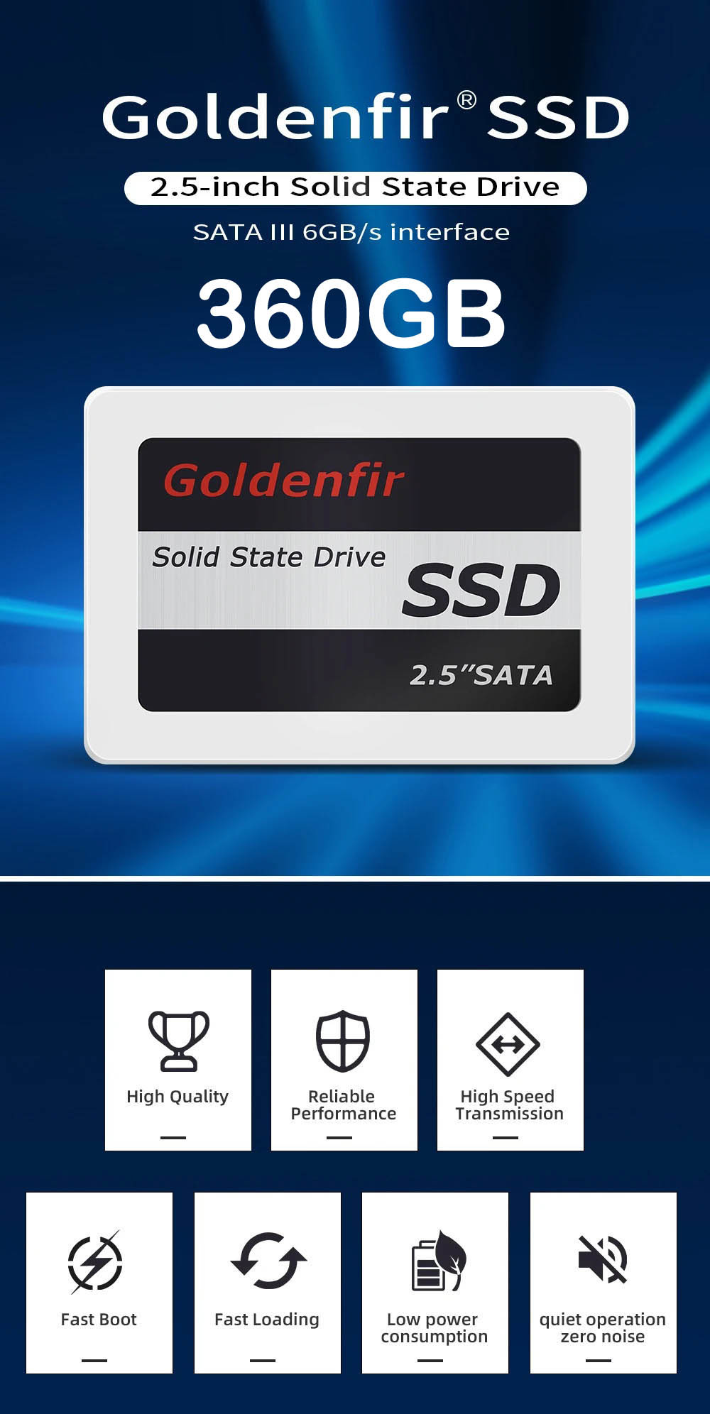SSD para laptop e desktop, disco rígido, 360GB - Foto Colorado
