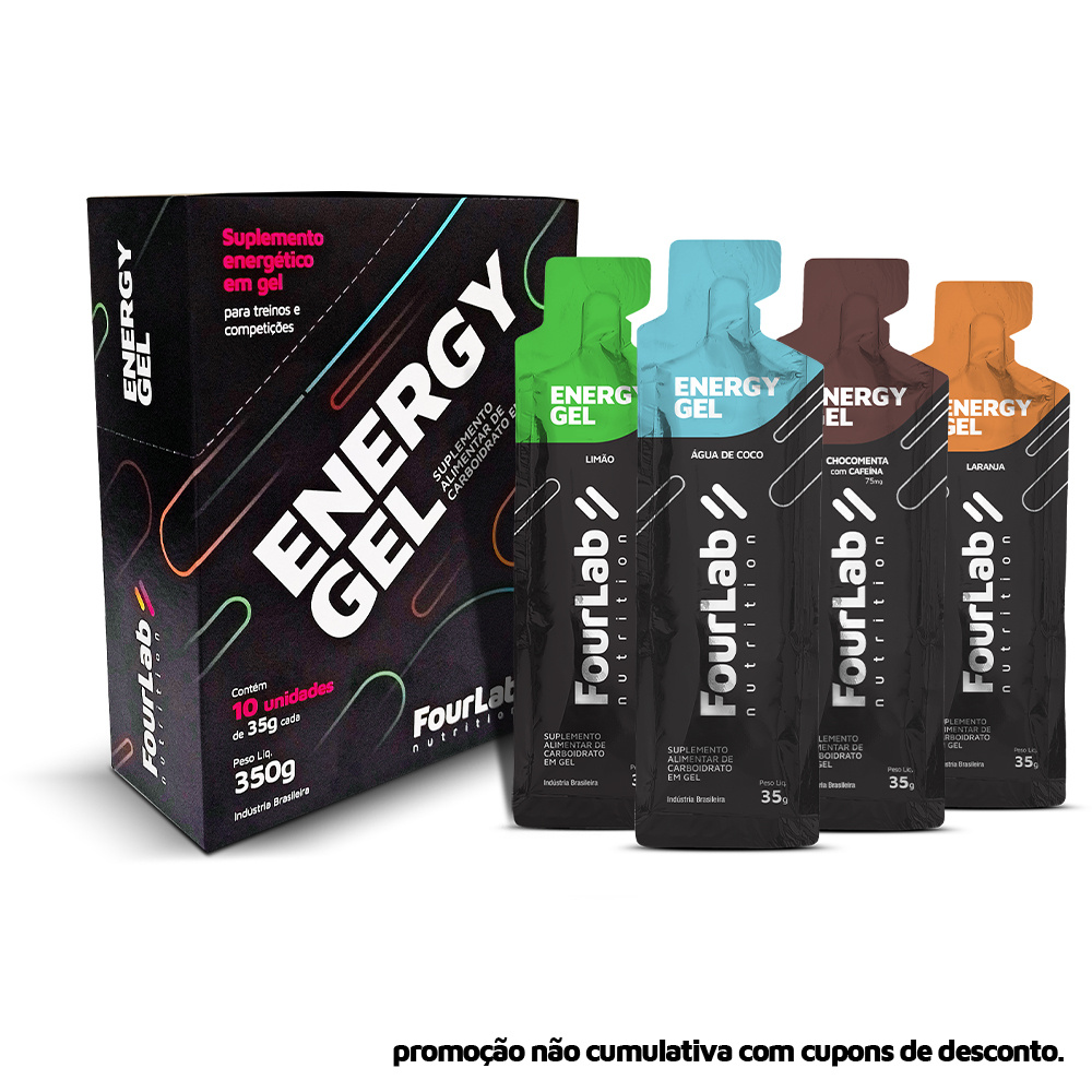 Combo Energy Gel 35g - 4 displays com 10 sachês cada - FourLab Nutrition