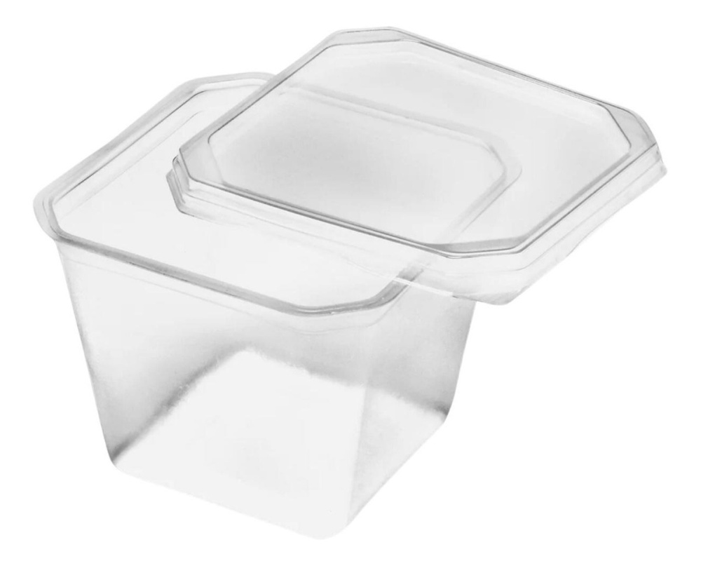 Pote Quadrado 250ml com Tampa 20un - Futuro Embalagens