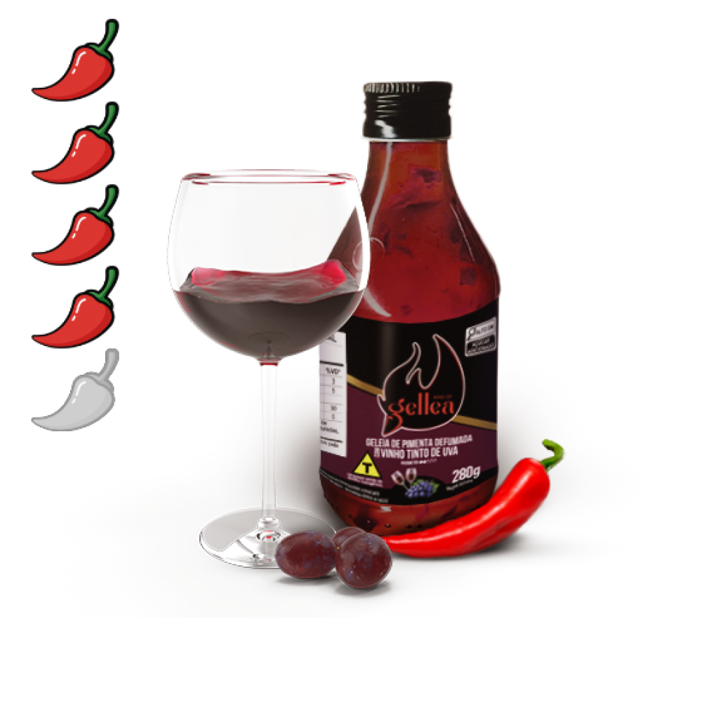 Geleia de Pimenta Defumada - VINHO TINTO - KING OF GELLEA