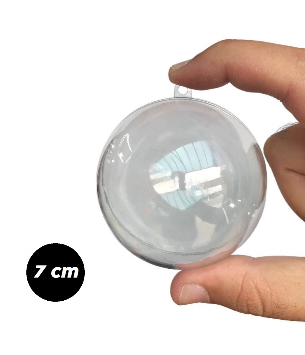 100 esfera acrílica 7cm / bola de acrílico para natal - Gerô Festas