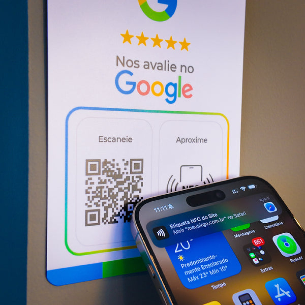 Placa NFC/QR Code para Avaliações do Google-Gimme - GIMME