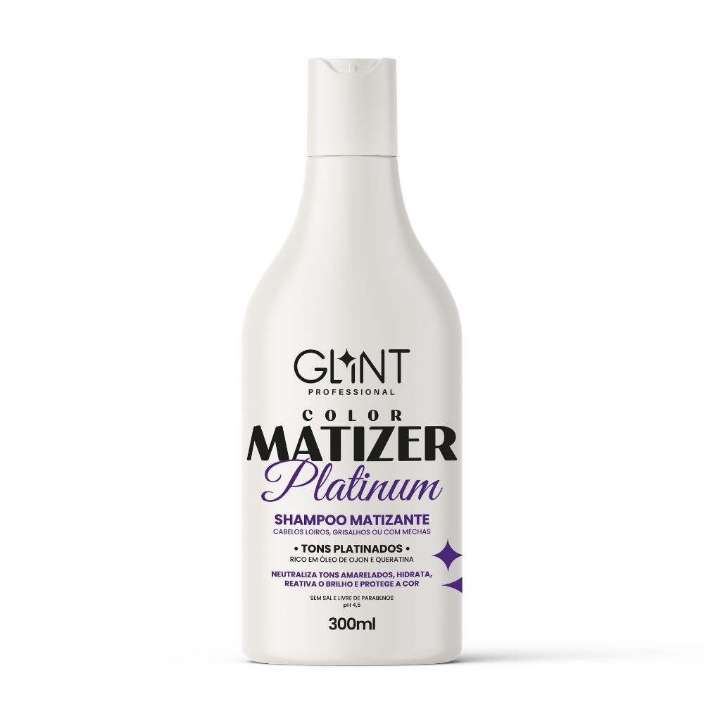Shampoo Color Matizer Platinum 300ml Glint Professional - Glint Professional