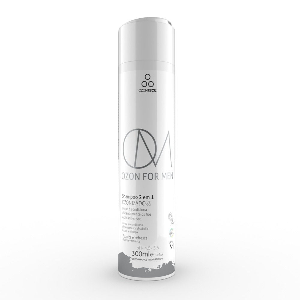 Shampoo Ozon-For Men 300 ml Ozonteck 2 em 1 - Loja Online de Bem Estar Ozonteck