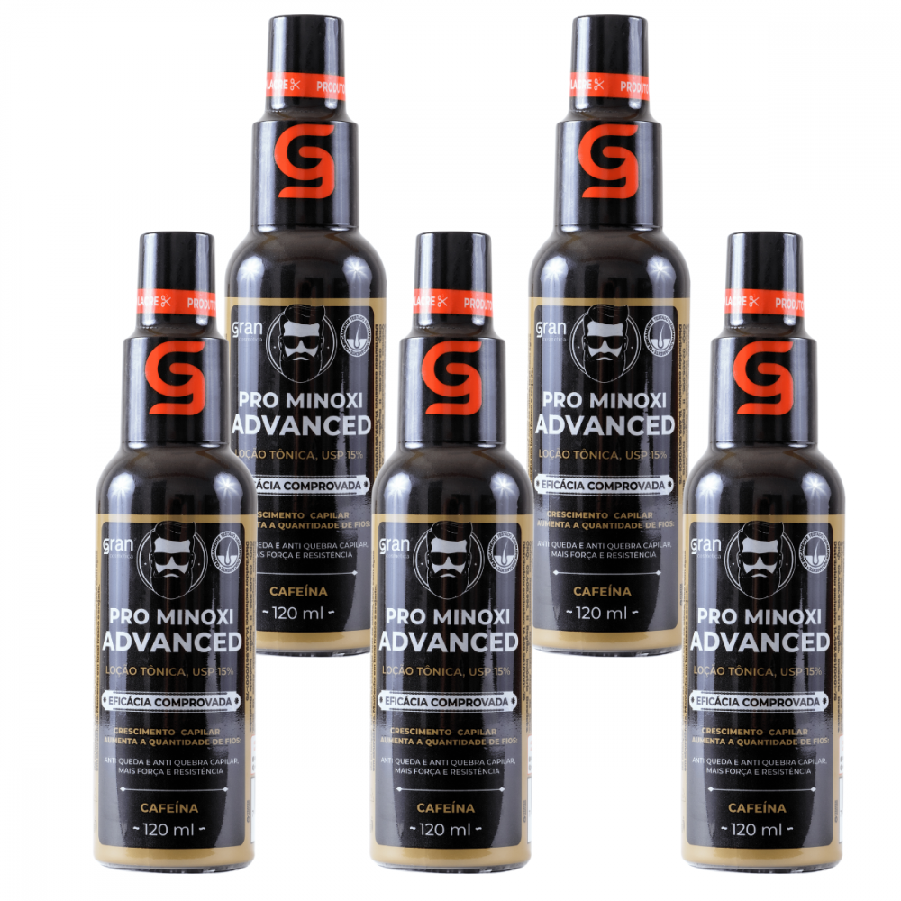 Kit 5 Tônicos Pro Minoxi Advanced 120ml Tratamento Para Crescimento de ...