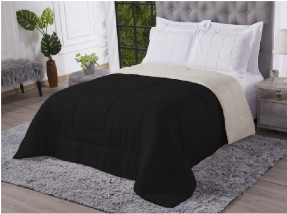 Edredom Comfort Casal Queen Dupla Face Microfibra 170 Fios Para Frio E ...