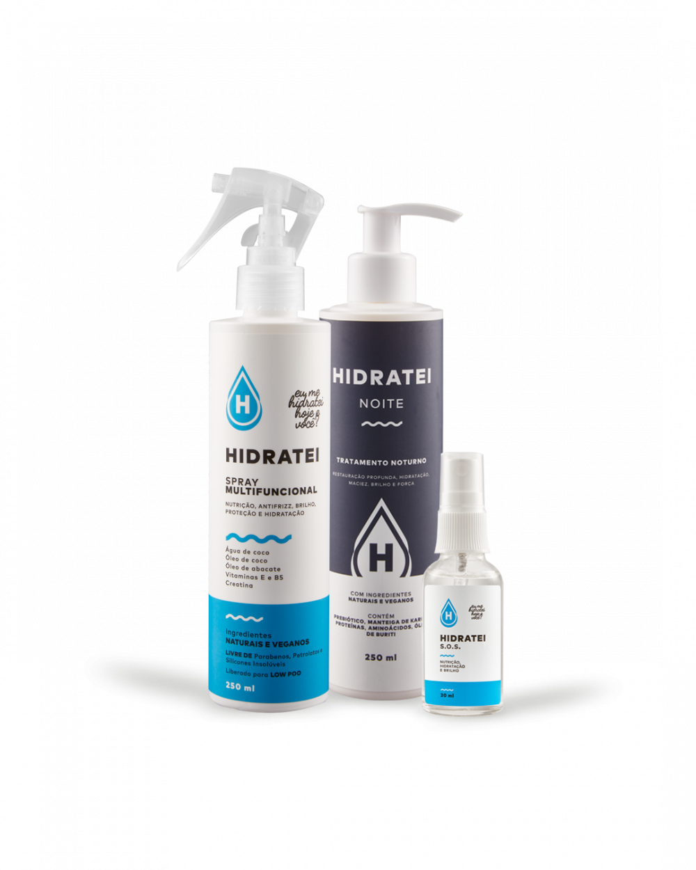 Kit Hidratei Spray + Hidratei Noite + Sérum SOS - Hidratei