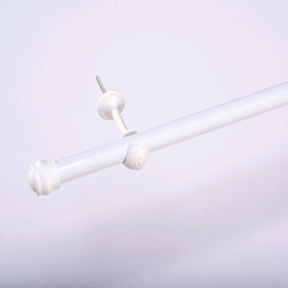 Kit Varão Simples 3 Metros 19mm Para Cortina Branco - Home Fernandes