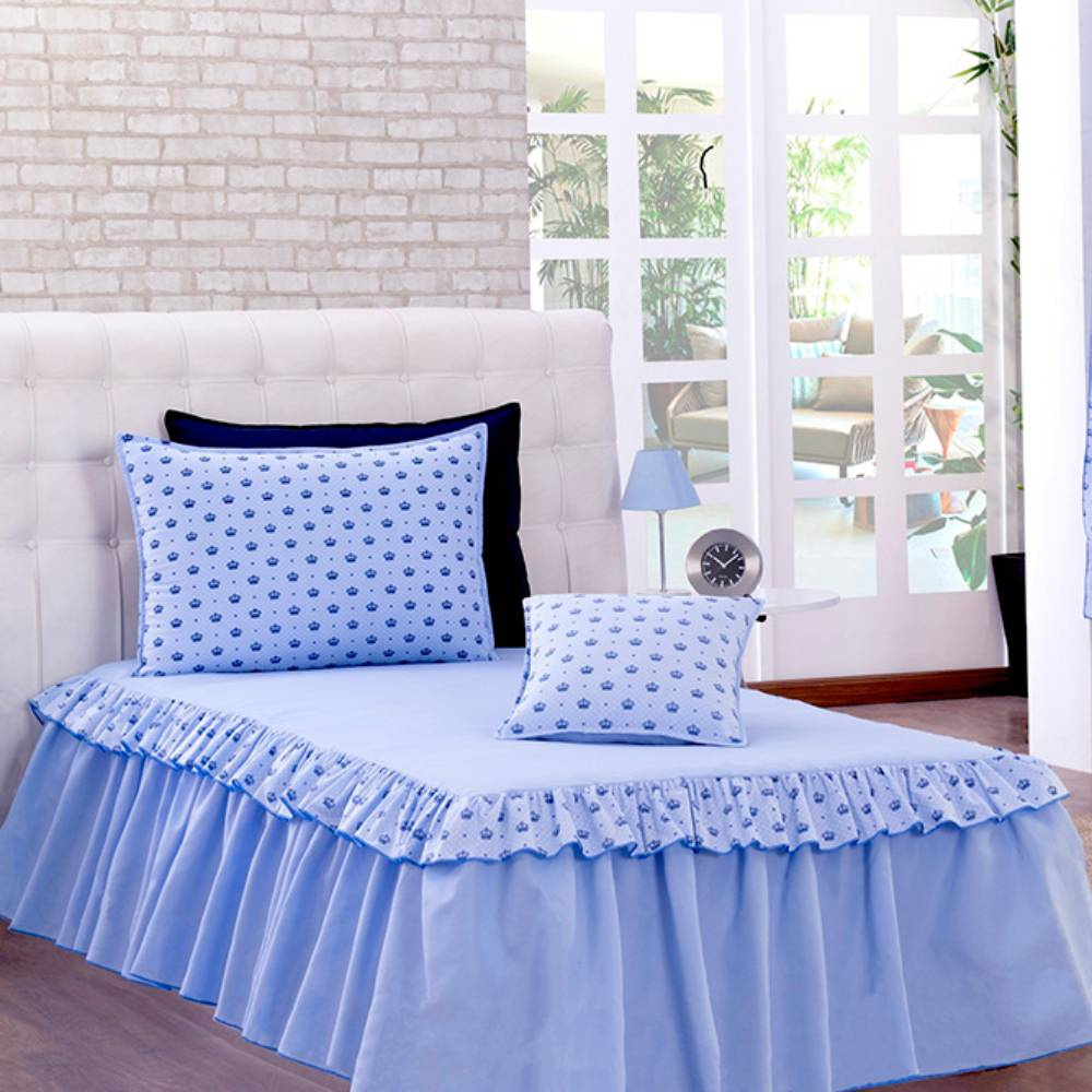 Ibitinga Enxovais - Kit Colcha Solteiro Principe 3 Peças Azul ...