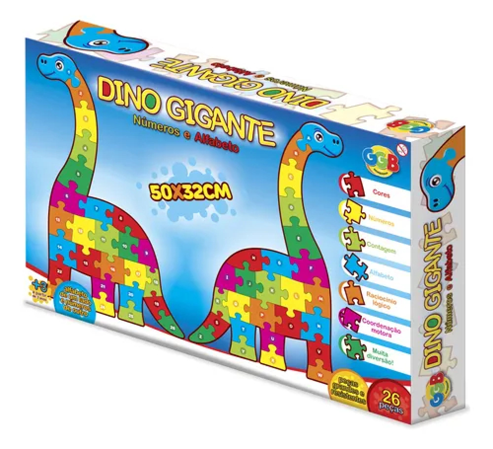 Dino Gigante números e alfabeto - Inforleo