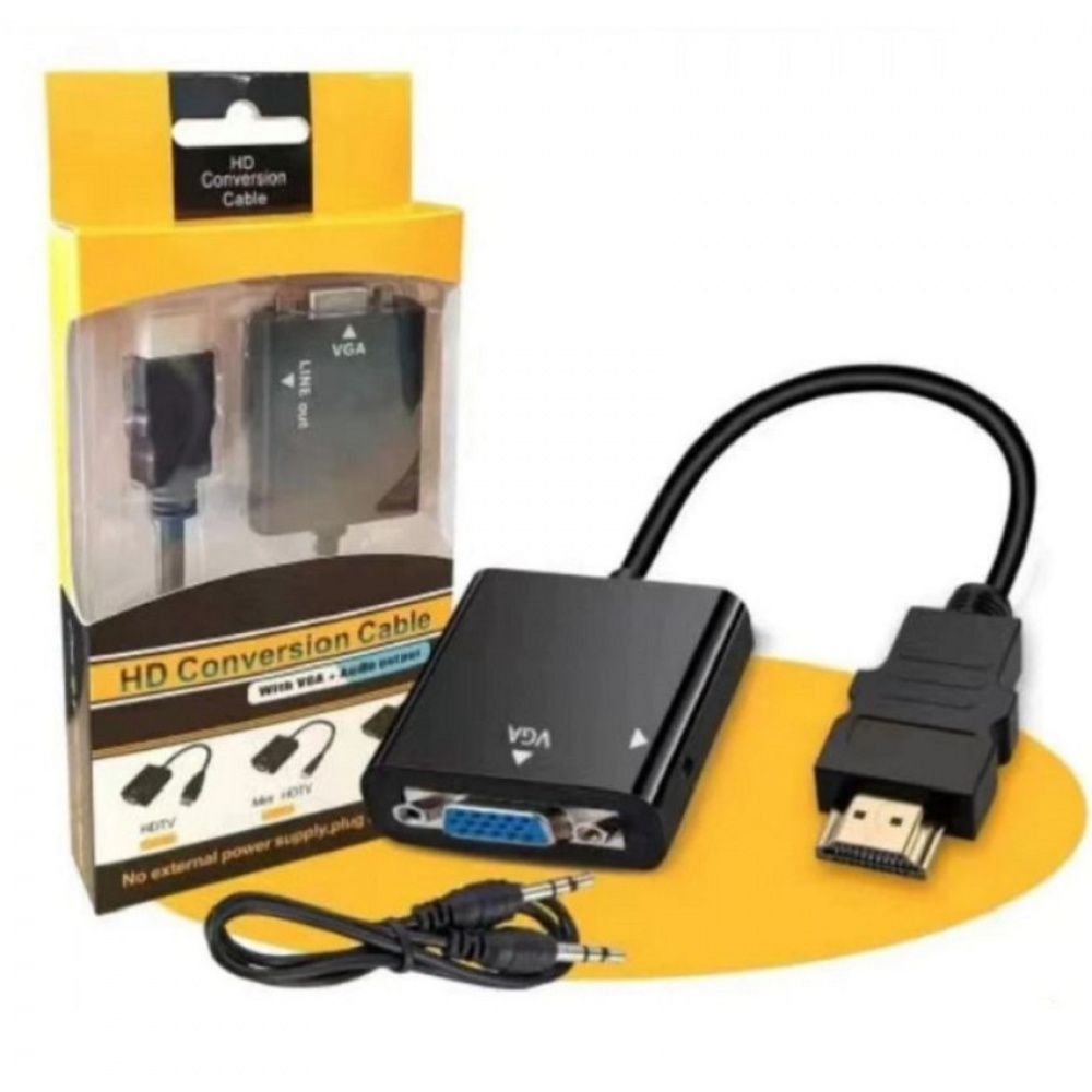 Conector Conversor Hdmi Para Vga Com Saída P2 De Áudio - A.R.S. House Shop