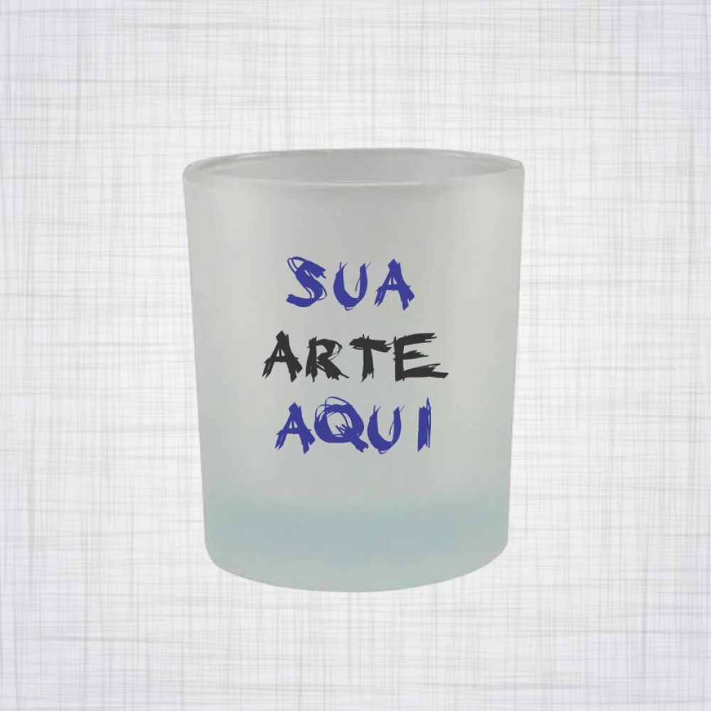 Copo Whisky vidro jateado fosco 240 ml Personalizado - Irmãos Caneca