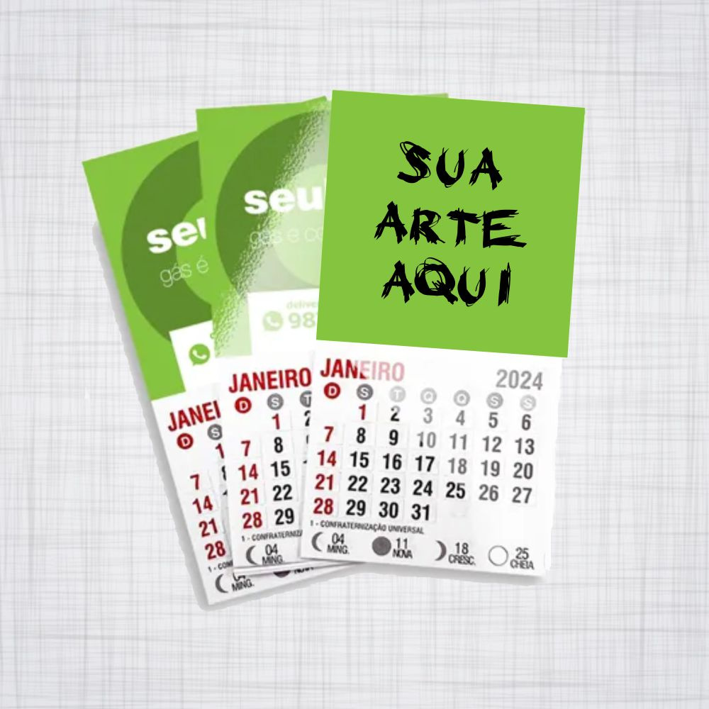 Kit 100 Imã Geladeira Bloco Calendário 5x5 cm Personalizado - Irmãos Caneca