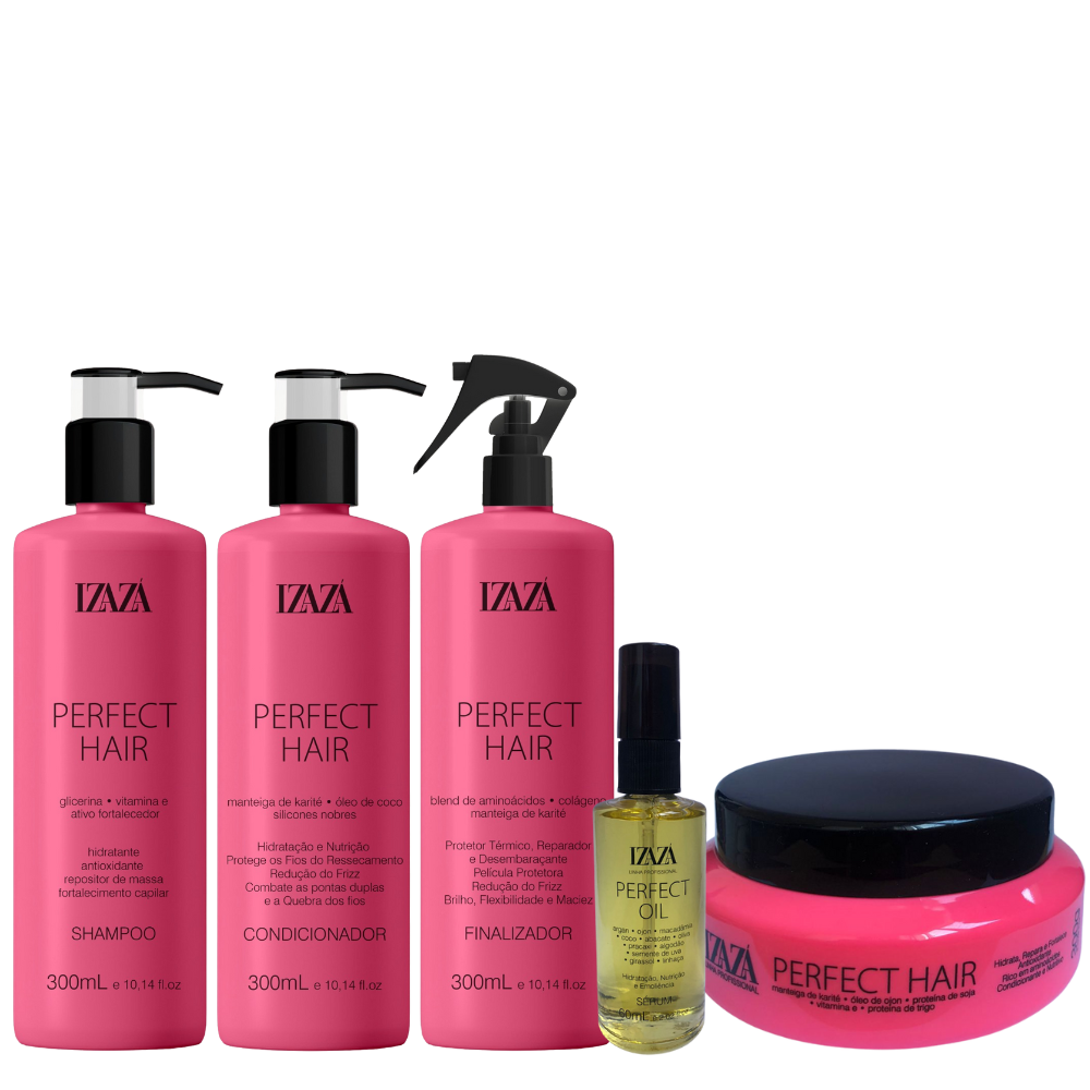 KIT CAPILAR - PERFECT HAIR 5 PRODUTOS - IZAZÁ COSMÉTICOS