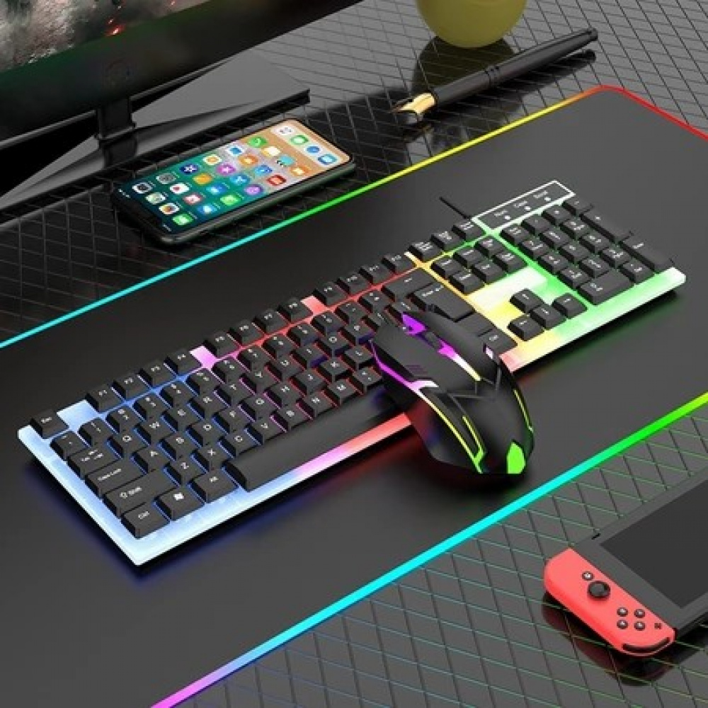Kit Teclado Semi Mecânico + Mouse Gamer 3200 DPI RGB LED Desempenho e ...