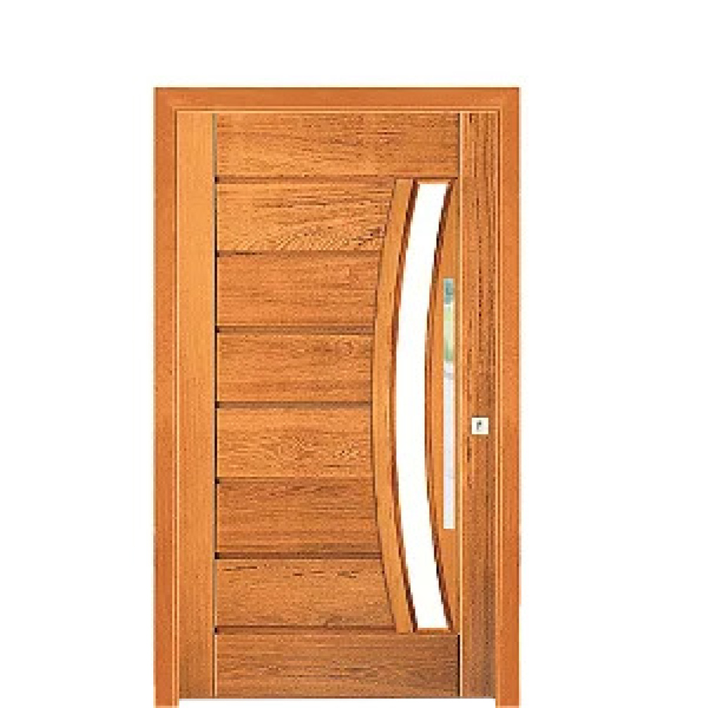 Porta Pivotante Visor Curvo em Madeira de Angelim com Batente - Jamil ...