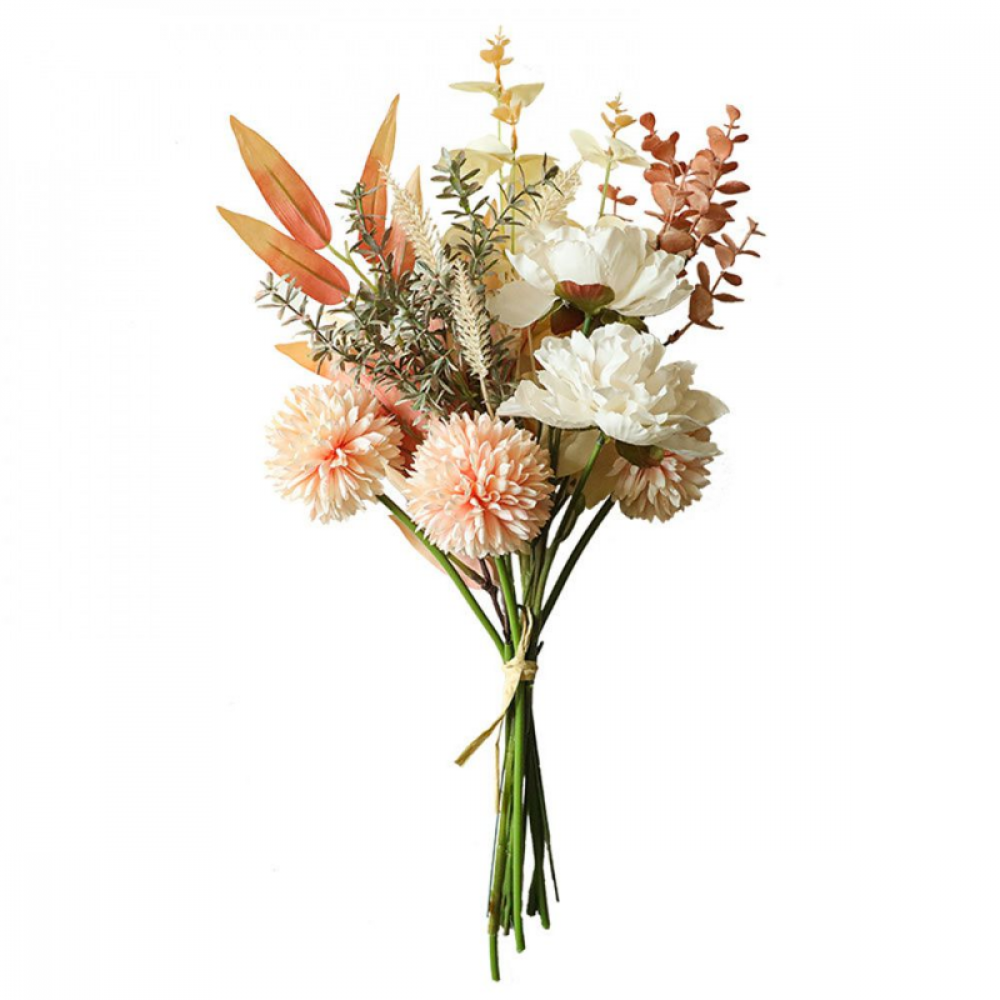 Buquê Mix de Flores Artificiais Dente de Leão Eucalipto Cravo e Folhas ...
