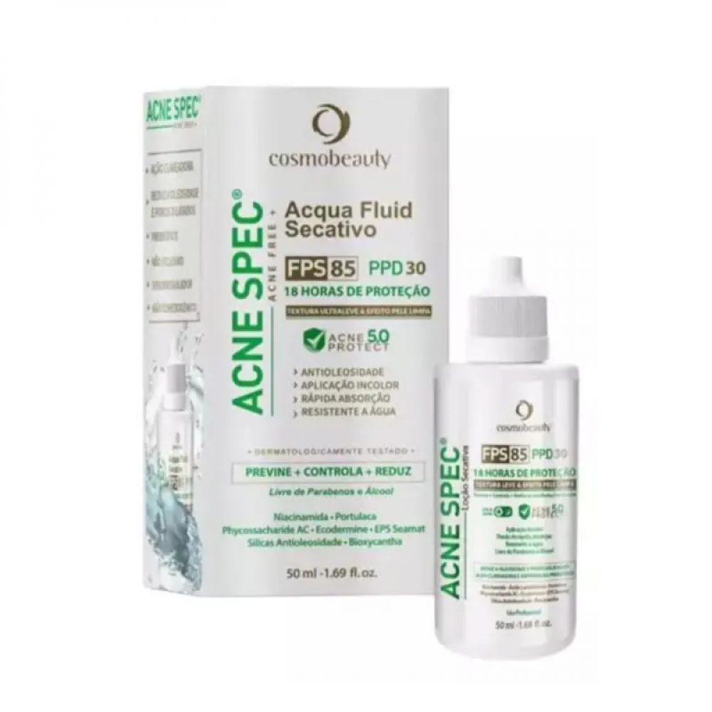 Cosmobeauty Acne Spec Acqua Fluid Secativo FPS 85 50ml - Jazz Cosméticos
