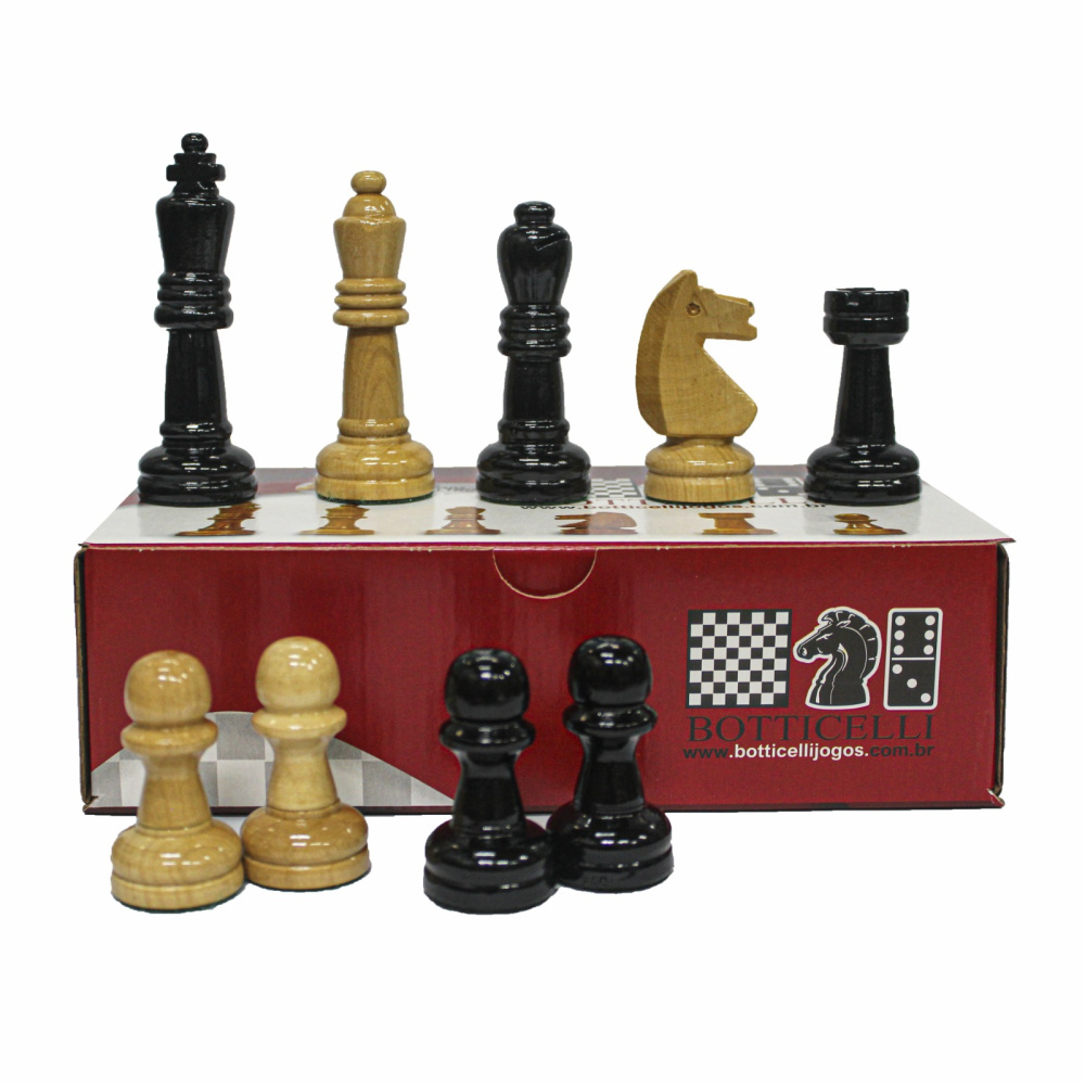 Peças de Xadrez Padrão Oficial, Madeira, Rei 12 cm - SuperChess